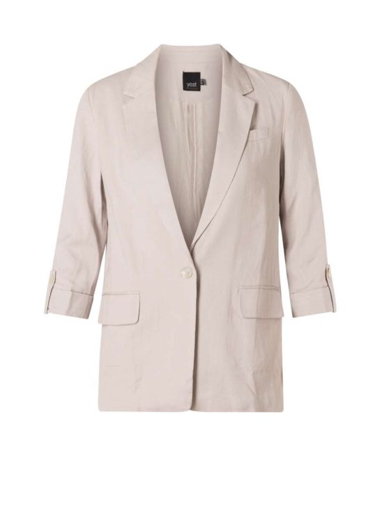 Yest - Gitte Soft Grey Linen Blend Jacket - Patricia's Boutique